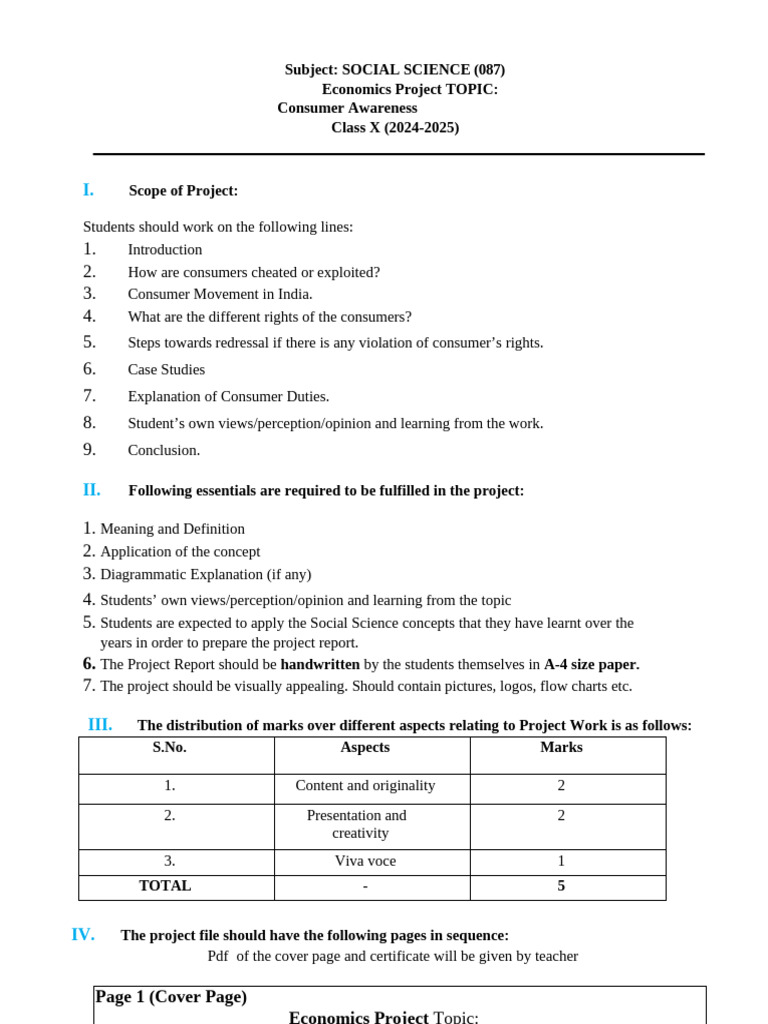 Consumer Awareness Project Guide | PDF