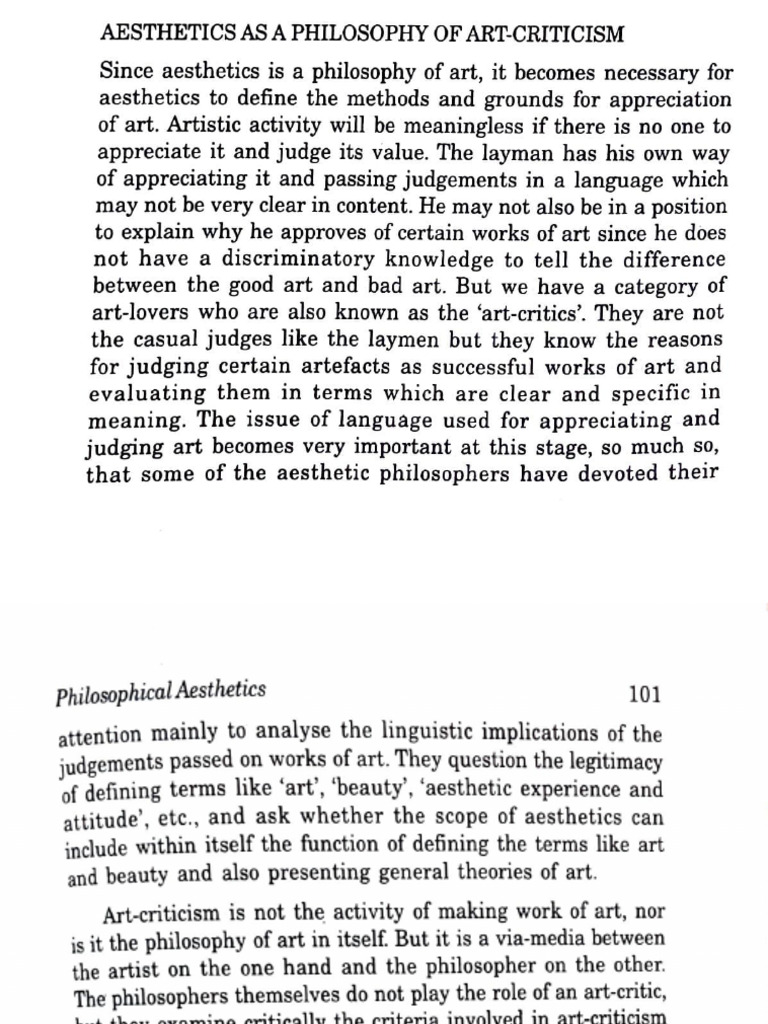 Aesthetics: Philosophy of Art Criticism | PDF | Aesthetics | Liberal ...