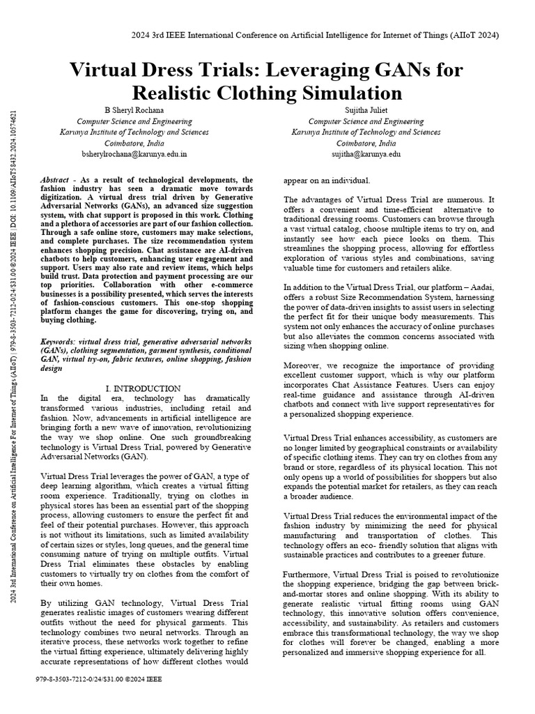 3) Virtual Dress Trials Leveraging GANs For Realistic Clothing ...