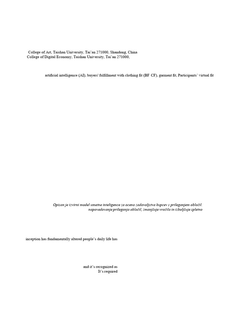 AI Model for Clothing Fit Satisfaction | PDF | Mean Squared Error ...