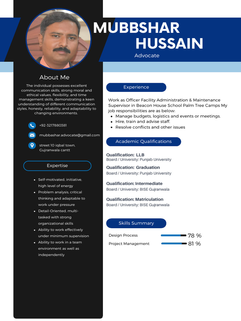 Blue and Gray Simple Professional CV Resume | PDF | Business