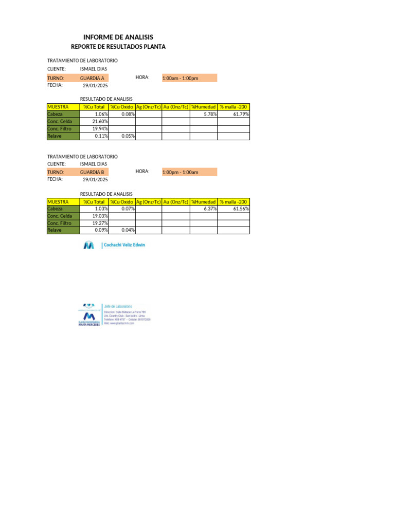 Reporte Planta Ismael Dias - Lote 8 | PDF