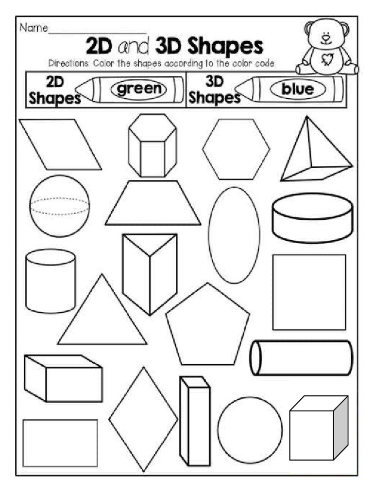 2d and 3d Worksheets | PDF