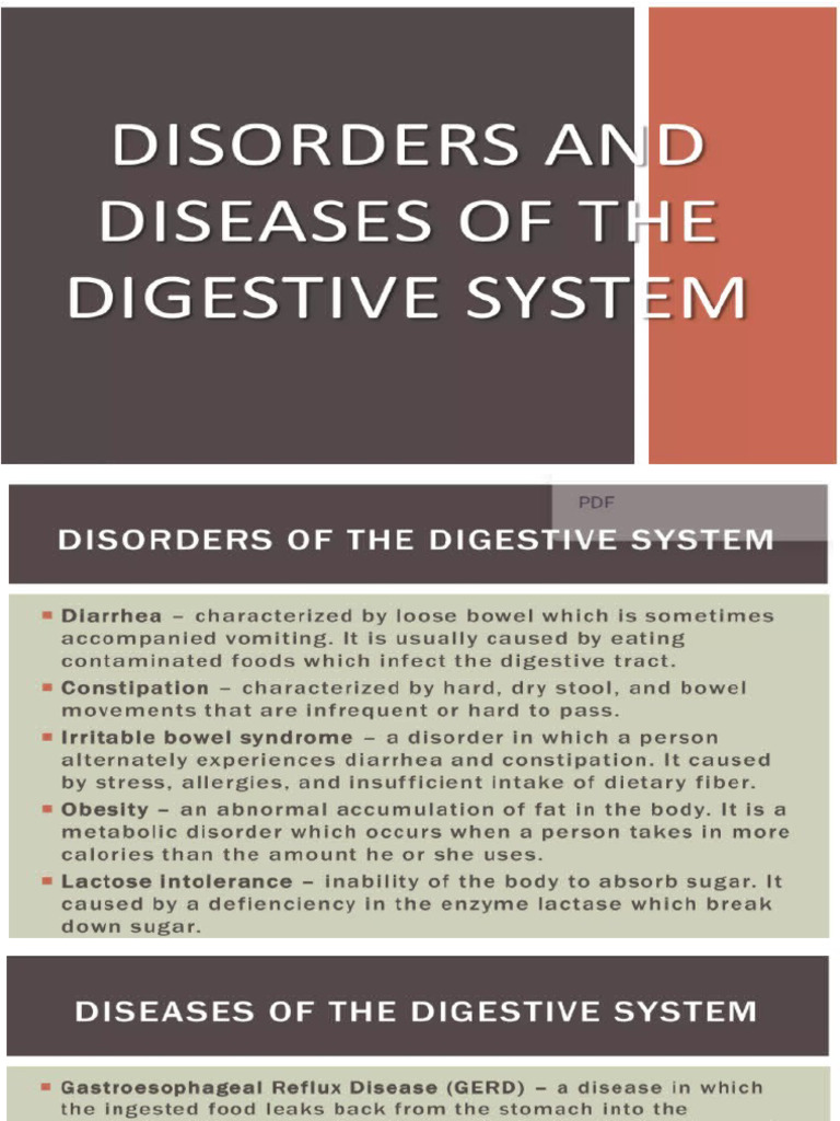 Disorders and Diseases of The Digestive System | PDF