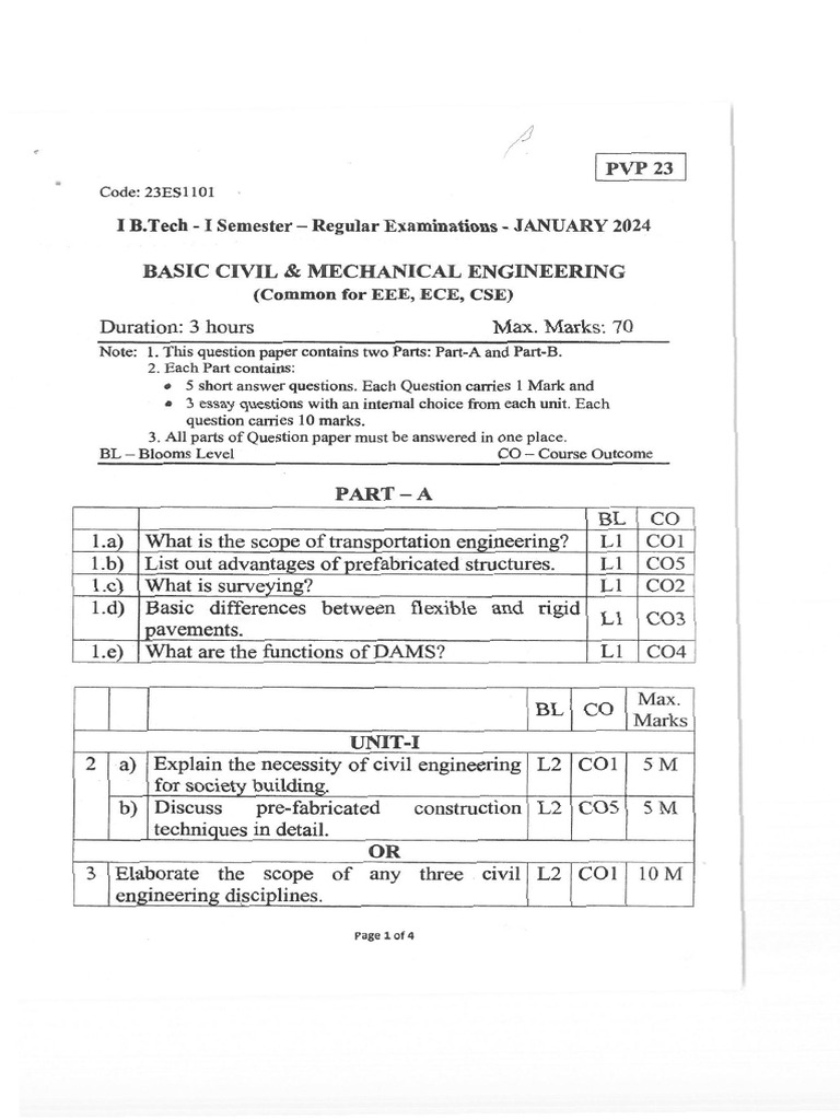 23es1101-Basic Mechanical Engineering | PDF | Gear | Refractory