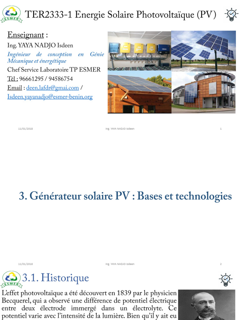 TER2333-1 Energie Solaire Photovoltaïque - Chapitre 3 - Unlocked | PDF