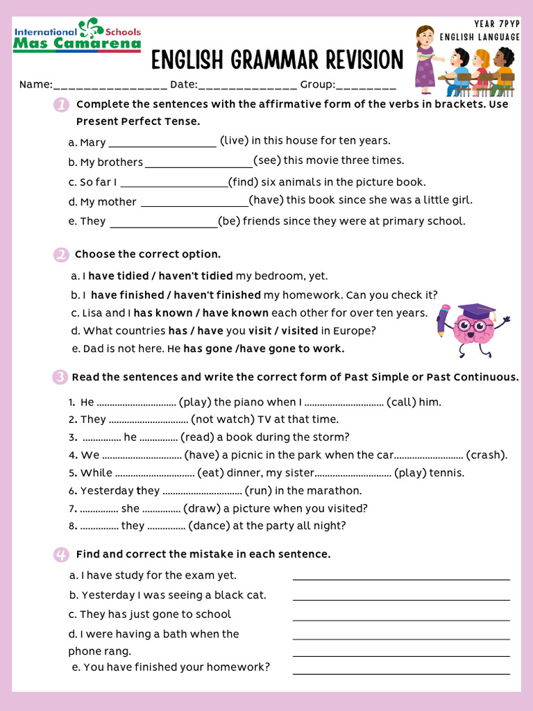 Y7_English_Grammar_Worksheet_HW | PDF