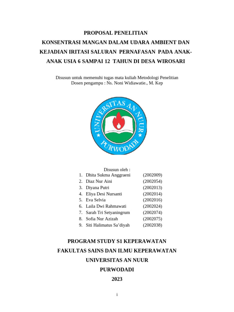 PROPOSAL PENELITIAN KOHORT PROSPEKTIF (Revisi) | PDF