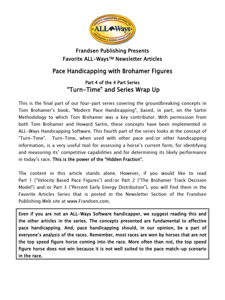 Final Brohamer Series Part 4 Turn Time | PDF | Race (Human ...