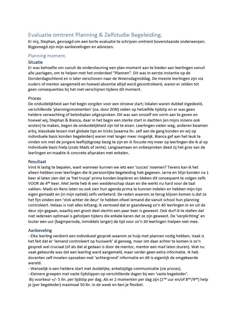 Evaluatie | PDF