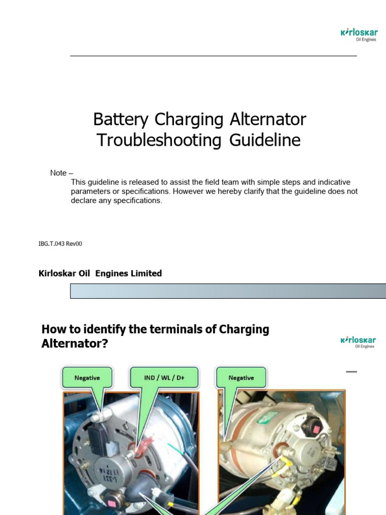 Battery Charging Alternator Troubleshooting | PDF