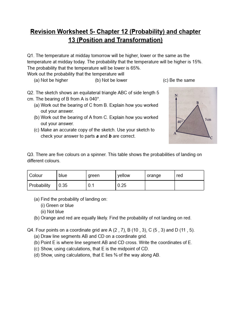 Revision Week Worksheet 5 - Chapter 12 and 13 | PDF | Classical ...