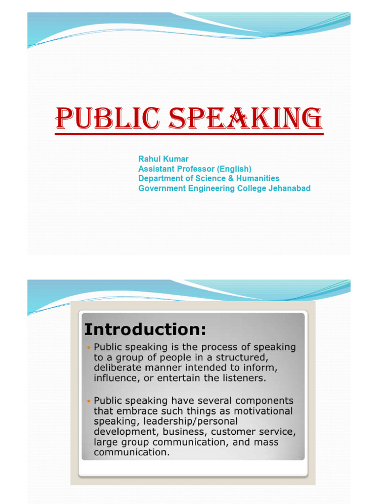 Public Speaking | PDF