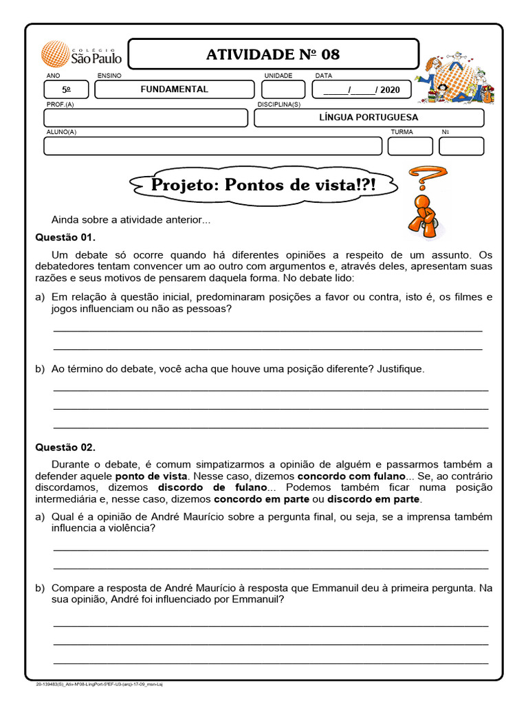 Atividade 08 de Projeto | PDF