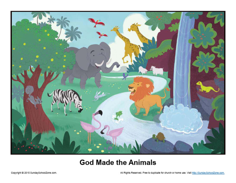 Ot01-3 God Made The Animals Lesson Illustration | PDF