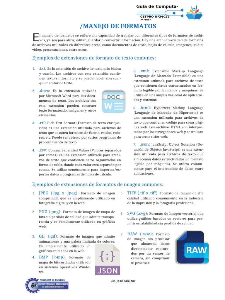 Formatos de Archivos en Computación | PDF | HTML | Formatos de archivo ...