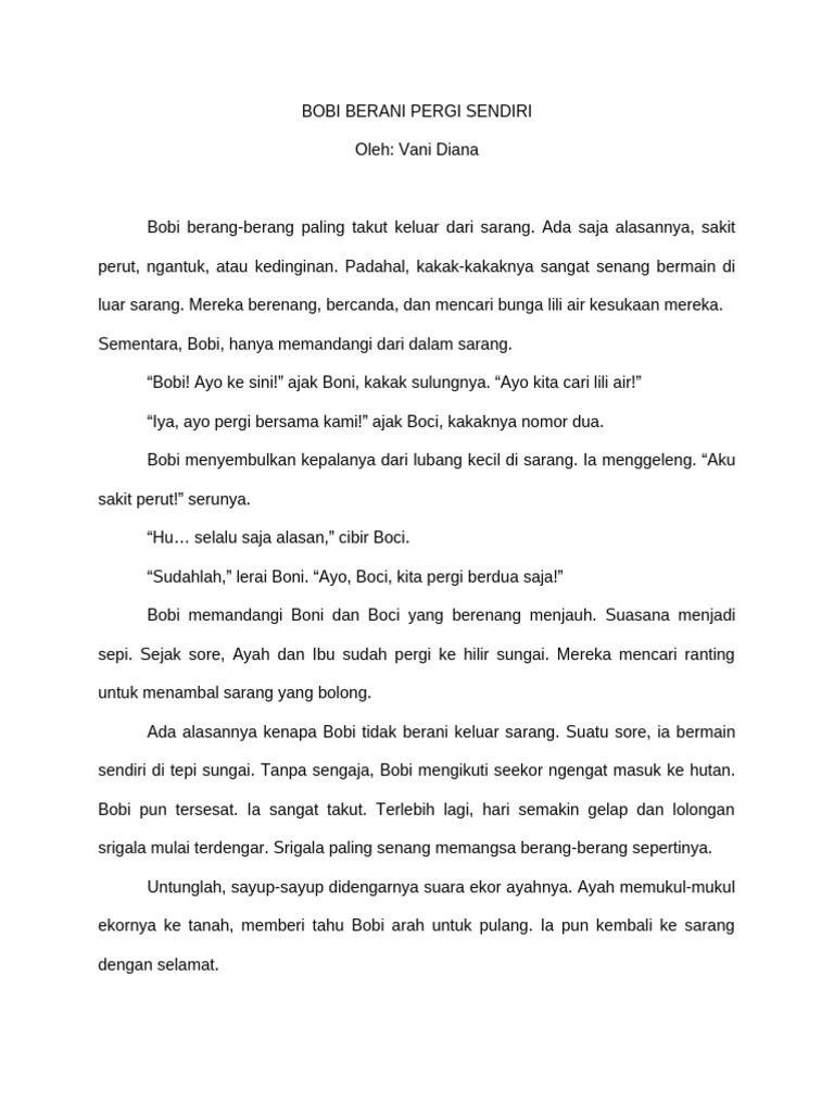 Bobi Berani Pergi Sendiri | PDF