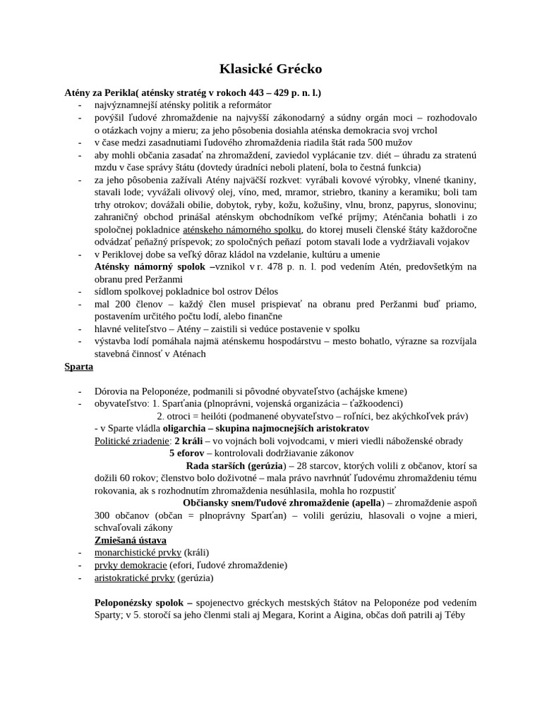 KlasickÃ© GrÃ©cko | PDF