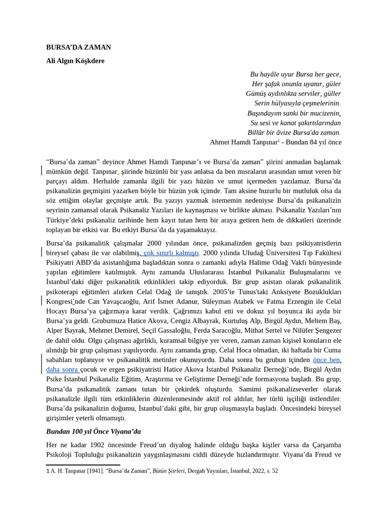 Bursa'Da Zaman (Aak) - Dergiden | PDF