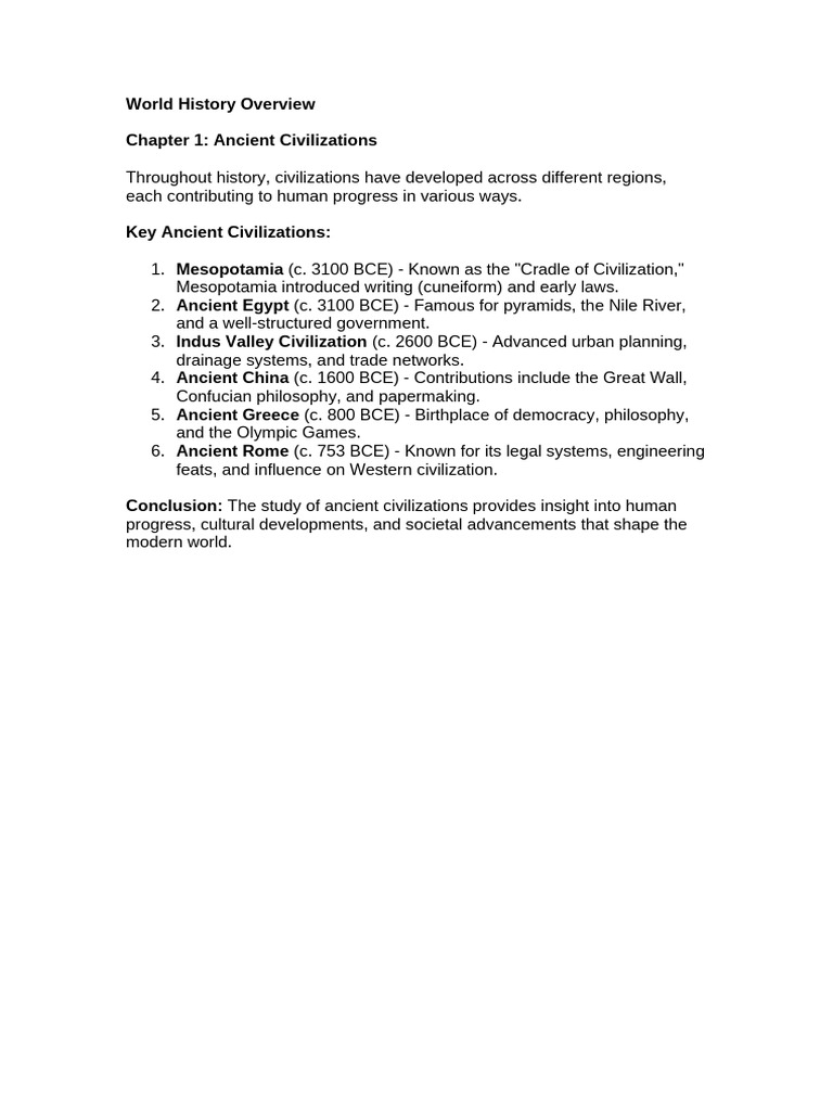 World History Overview | PDF