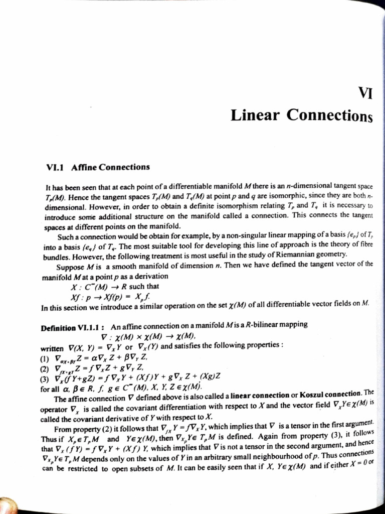 Linear Connection | PDF | Differentiable Manifold | Manifold