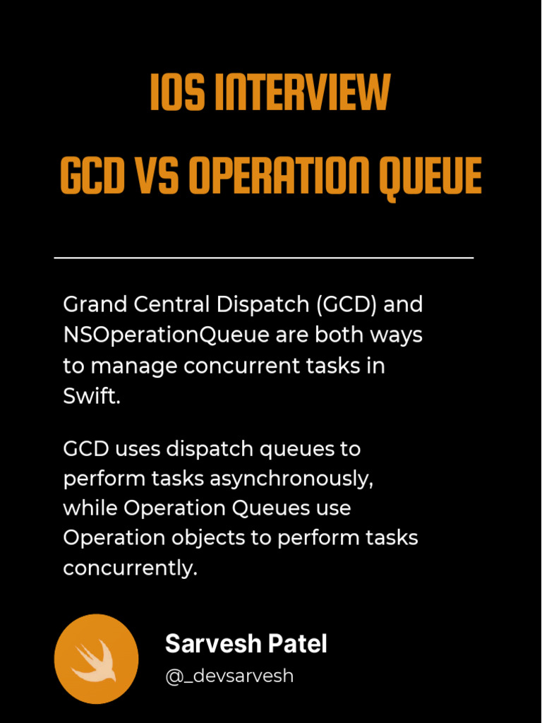 GCD Vs Operation Queue Ios Interview | PDF | Computer Science | Computer Engineering