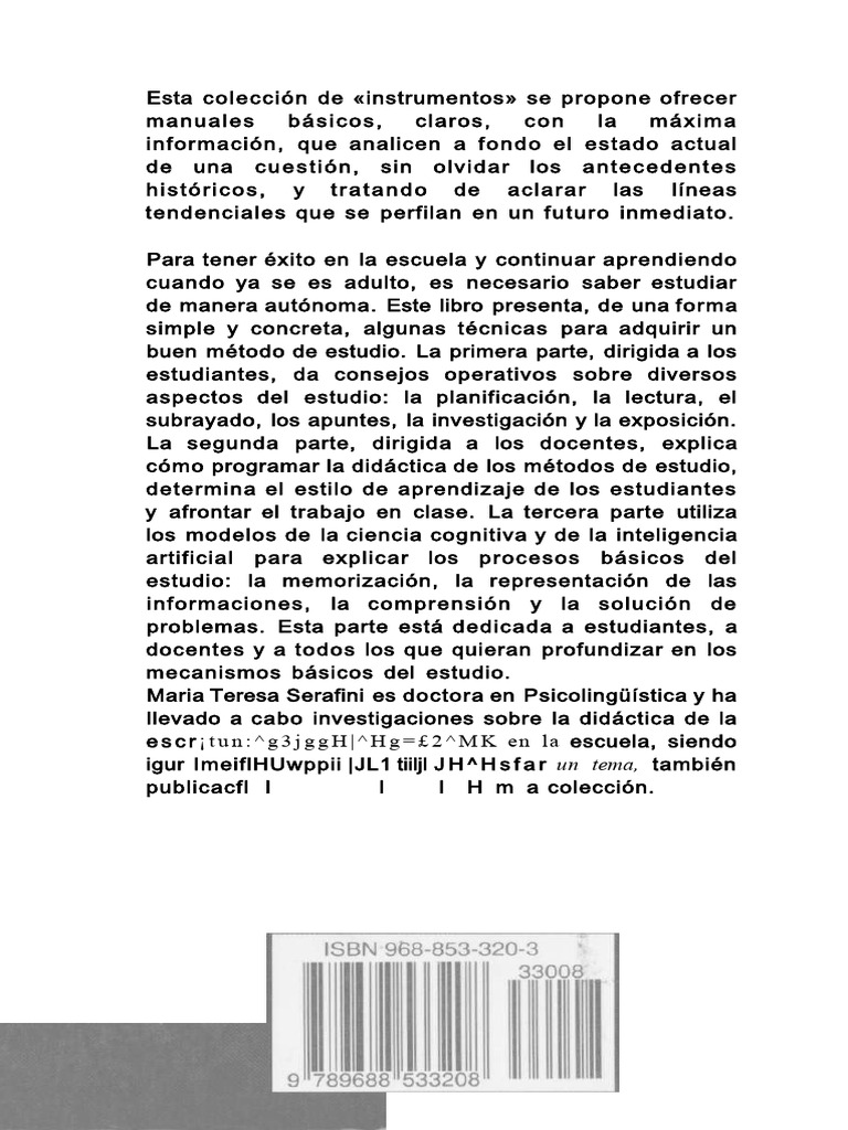 Como Se Estudia Maria Teresa Serafini Paidos | PDF | Enseñando ...