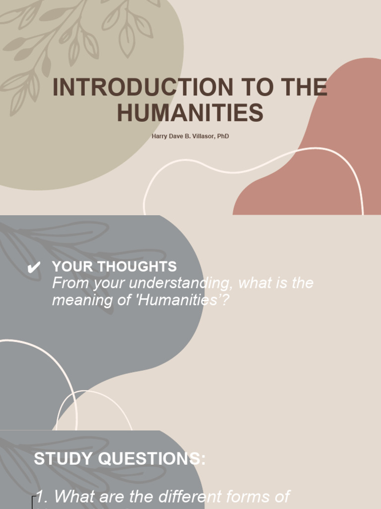Introduction To The Humanities | PDF | Humanities | The Arts