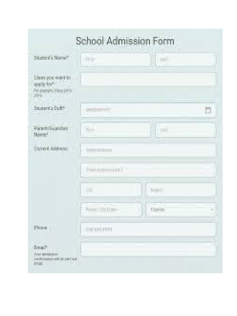 School Admission Form | PDF