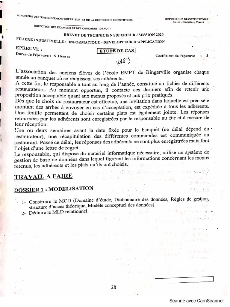 Sujet Etude de Cas BTS IDA 2020 | PDF