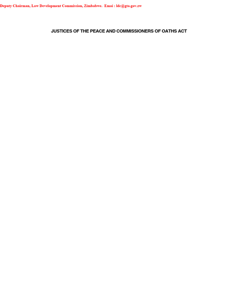 JUSTICES OF THE PEACE AND COMMISSIONERS OF OATHS ACT | PDF | Justice Of The Peace | Affidavit