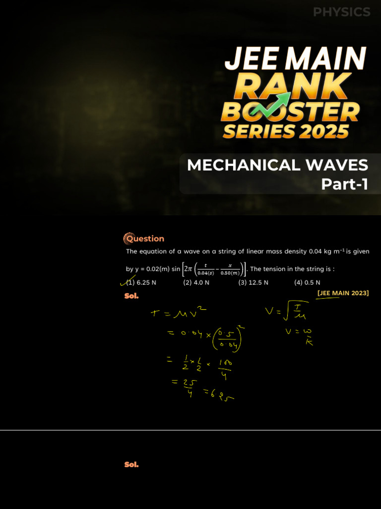 01 Wave on string_JM Rank Booster QC Done | PDF | Waves | Tension (Physics)