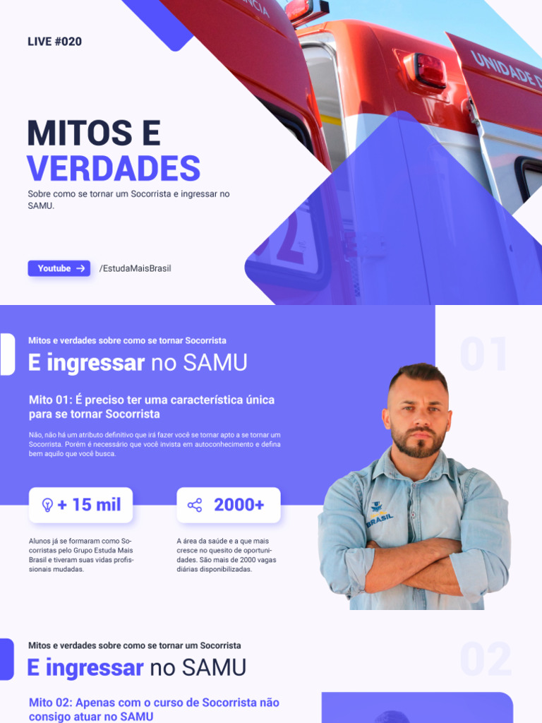 Live #020 (Material Exclusivo) Como se tornar um Socorrista e ingressar no SAMU | PDF