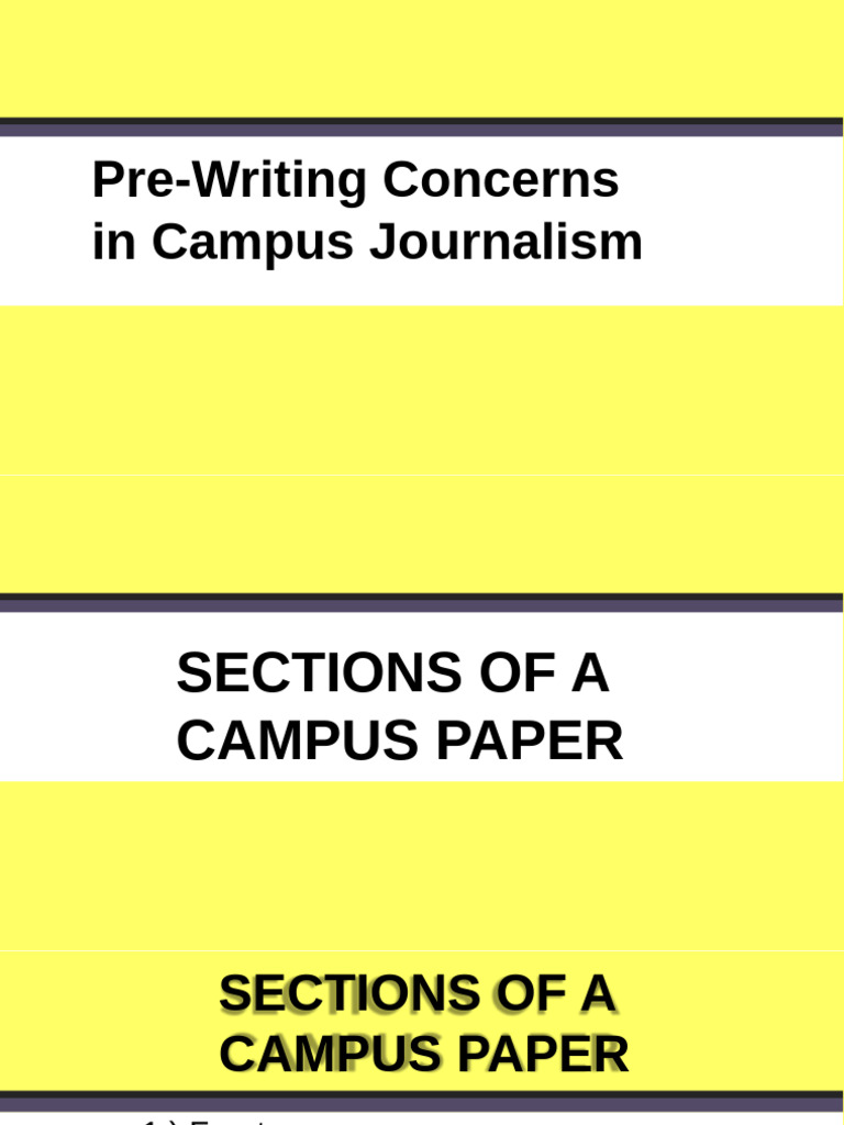 Campus Journalism: Newspaper Sections Guide | PDF | Newspapers | Cartoon