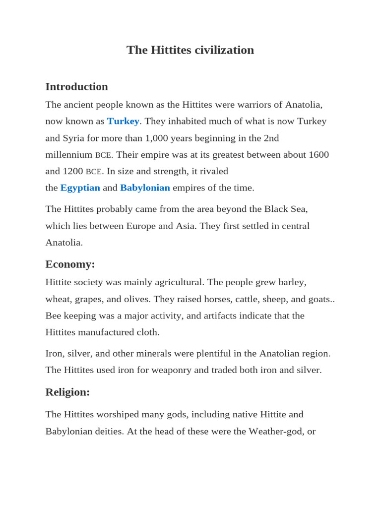 Hittites: Ironworking and Cuneiform Insights | PDF | Hittites | Anatolia