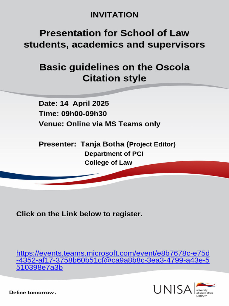 14 April 2025 - Oscola by Tanja Botha | PDF