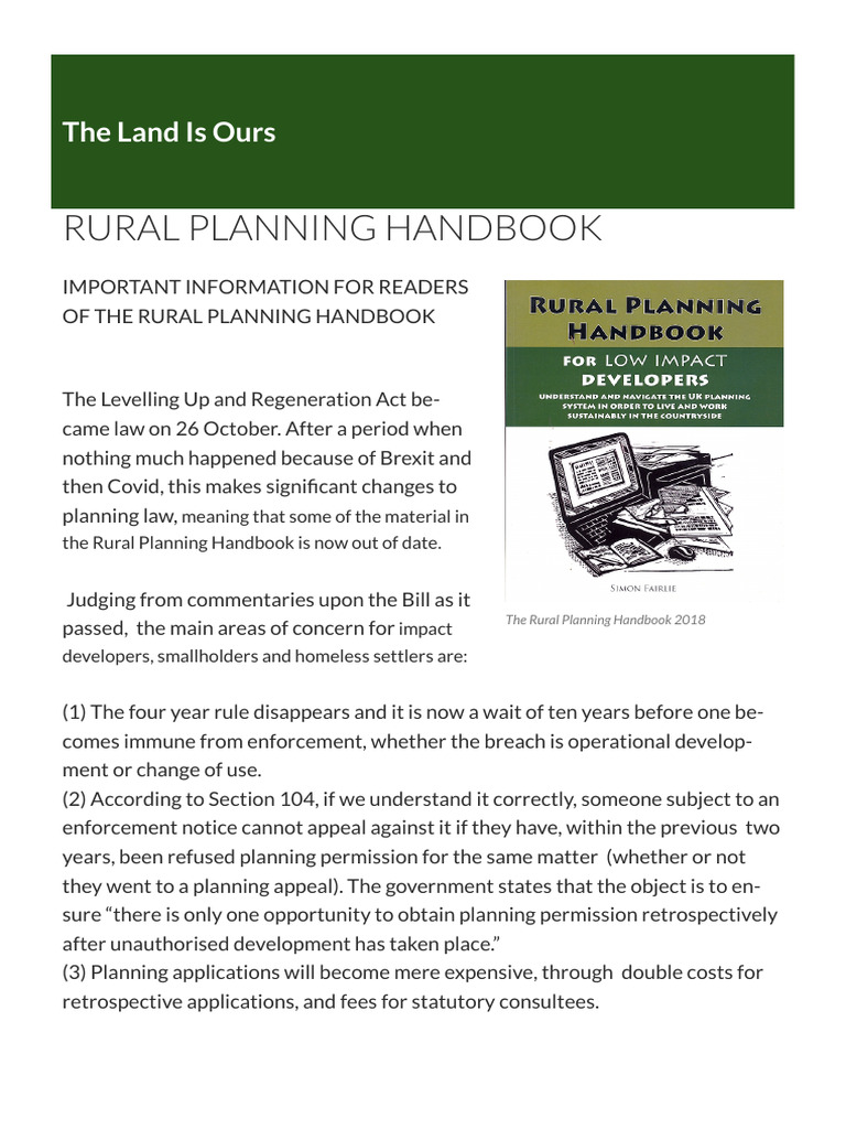 Rural Planning Handbook 2018 Update | PDF