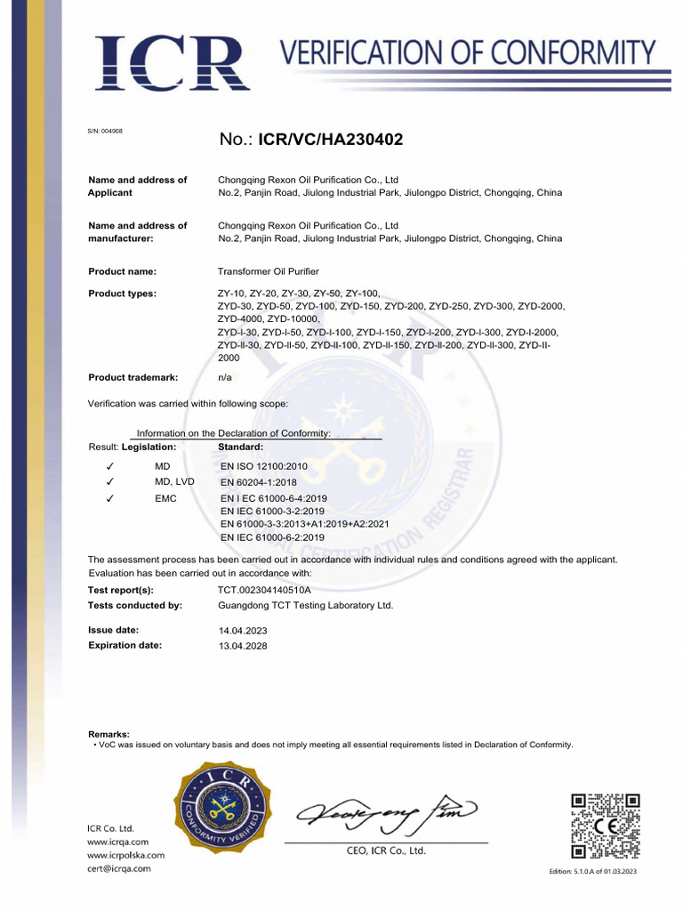 CE For ZYD 2 | PDF