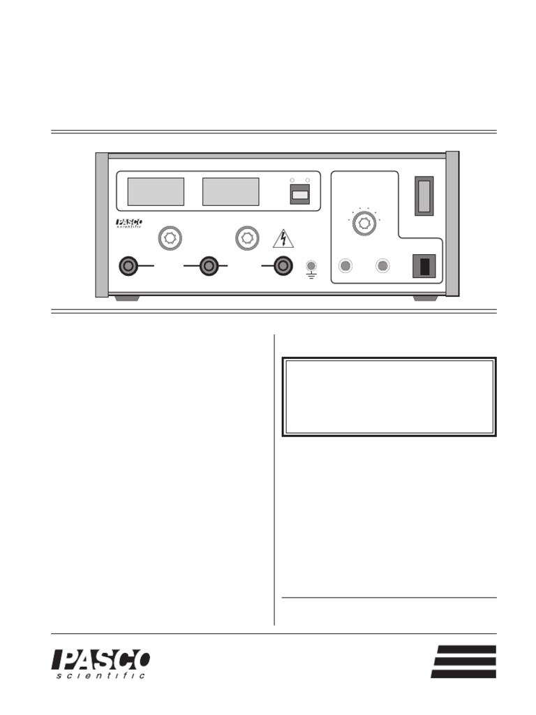 Pasco - High-Voltage-Power-Supply-SF-9585A | PDF | Power Supply ...
