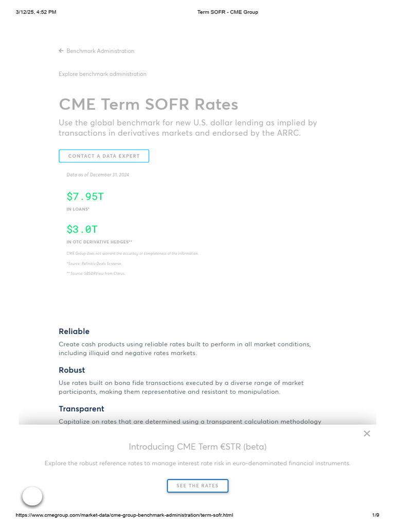 Term SOFR - CME Group | PDF | New York Mercantile Exchange | Chicago ...