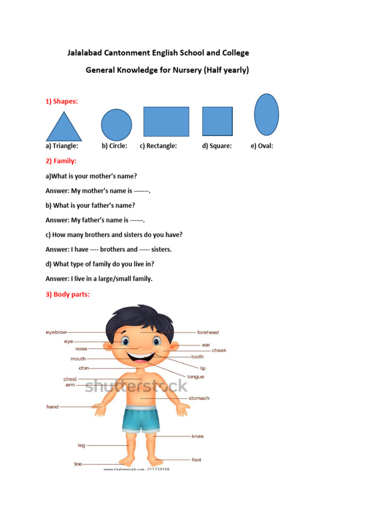 GK For Nursery HY | PDF