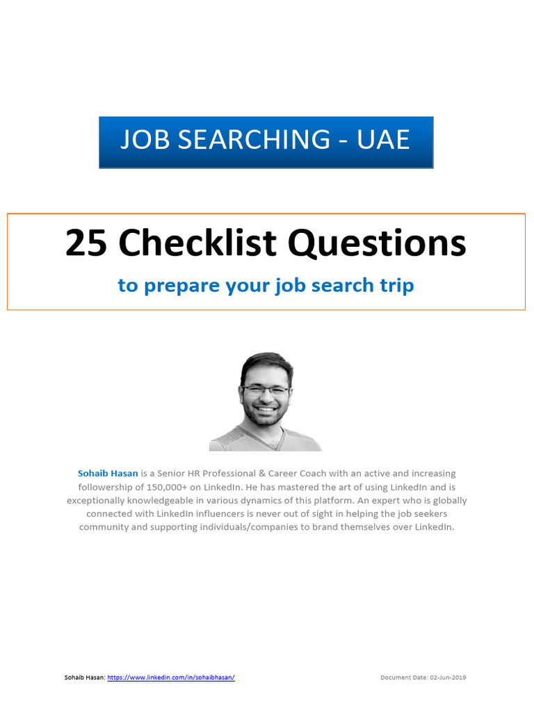 UAE Job Search Checklist Guide | PDF | Résumé | Linked In