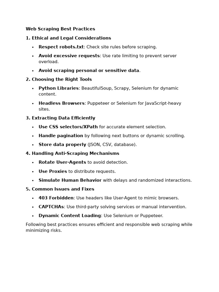 Web Scraping Best Practices | PDF