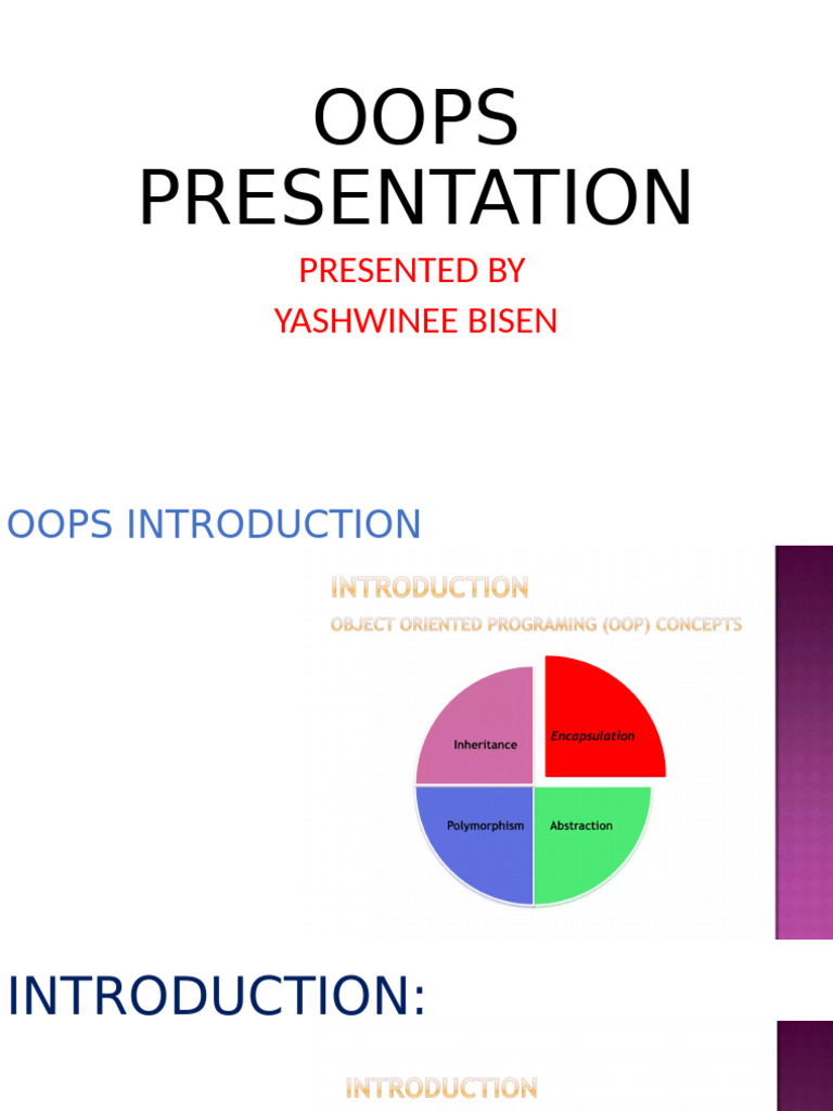 Oops Presentation: Presented by Yashwinee Bisen | PDF