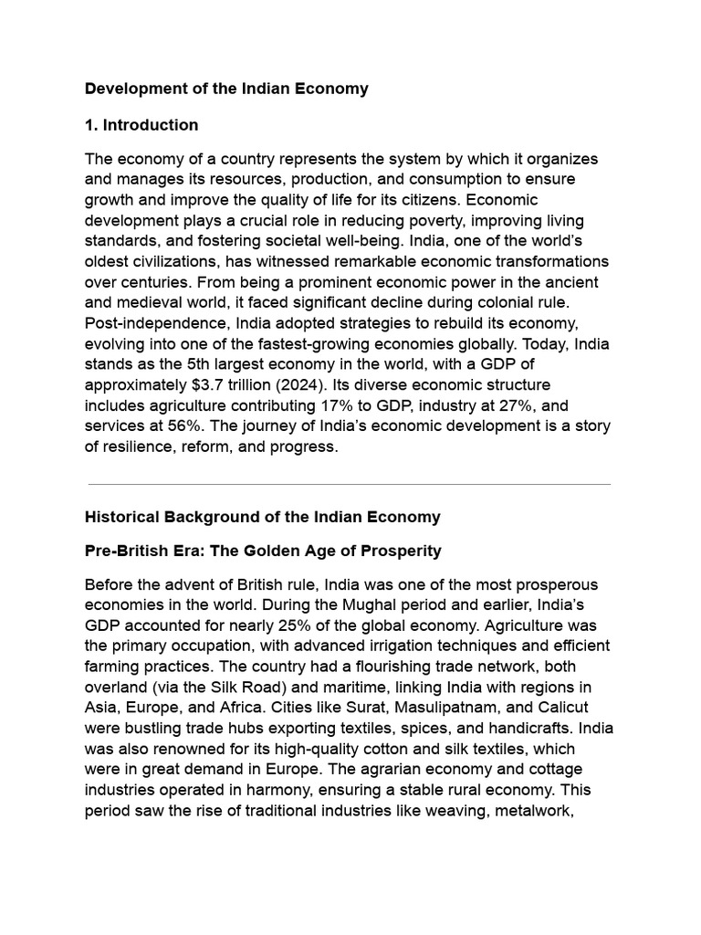 Development of The Indian Economy | PDF | Renewable Energy | Economic ...