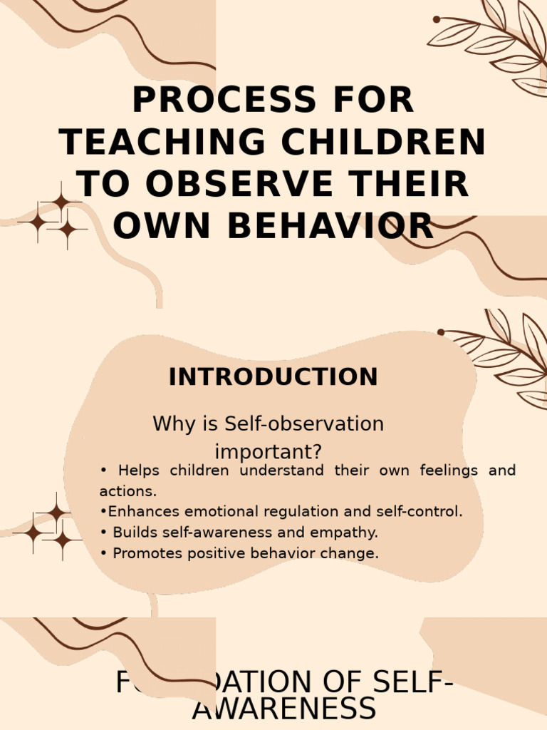 Teaching Kids Self-Observation Skills | PDF