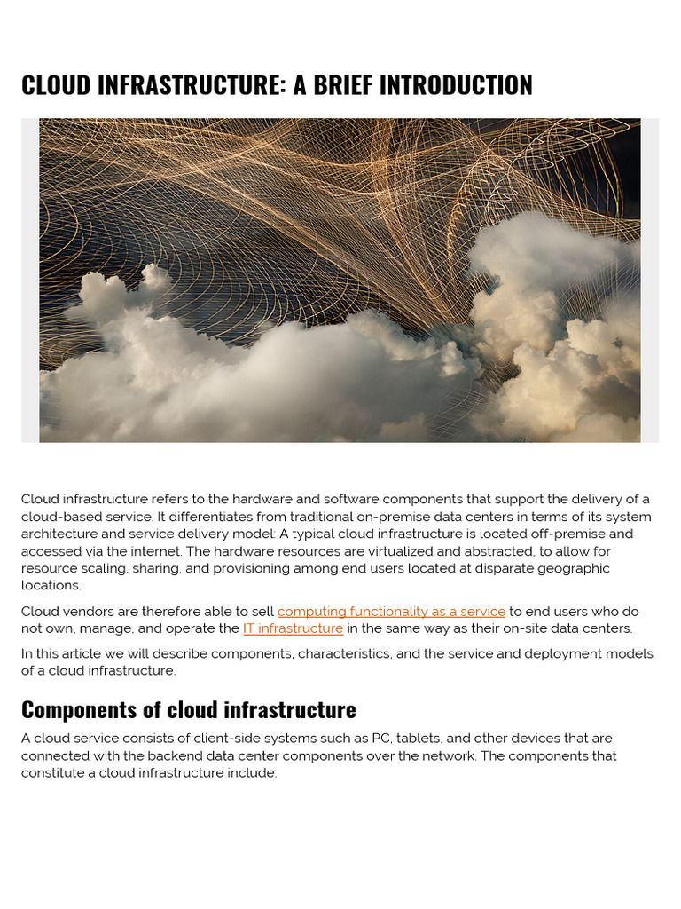 Cloud Infrastructure An Introduction | PDF | Cloud Computing | Computer Network