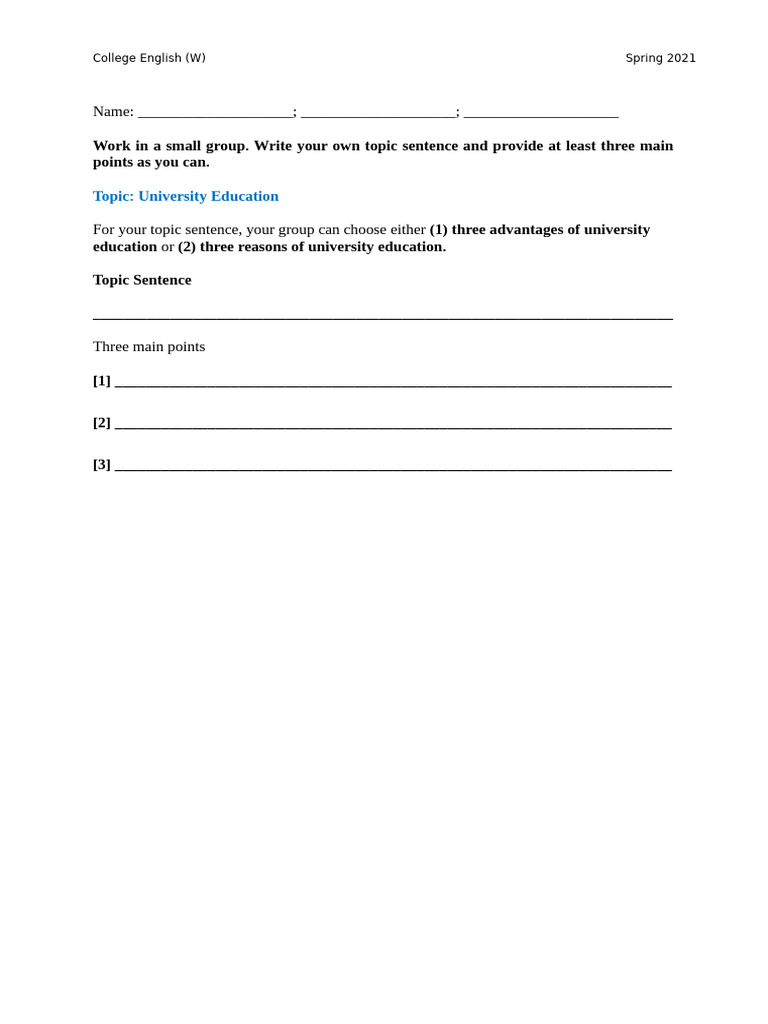 W3&4 Group Work Write A Paragraph | PDF