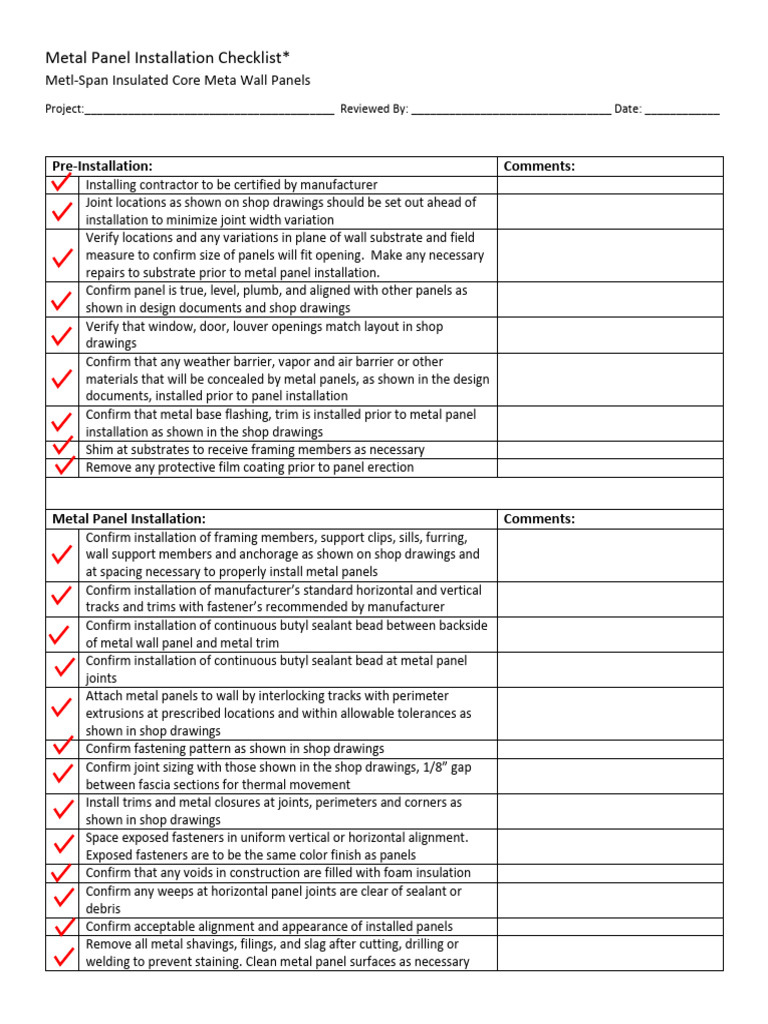 BECx Installation Checklists | PDF | Roof | Building Insulation