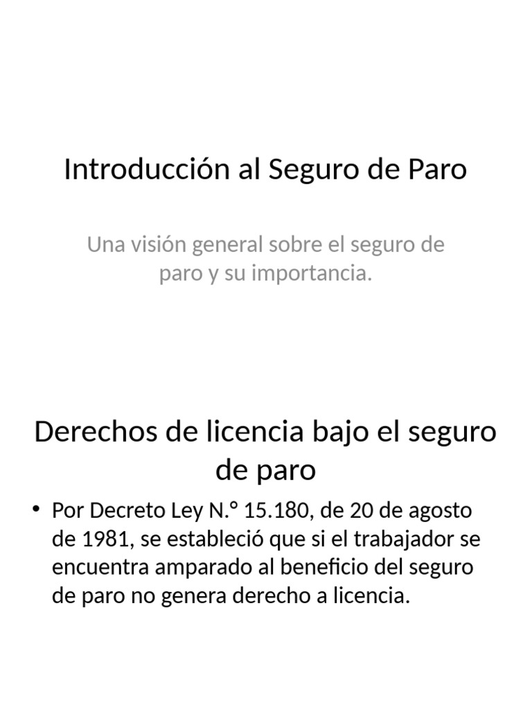 Seguro de Paro | PDF